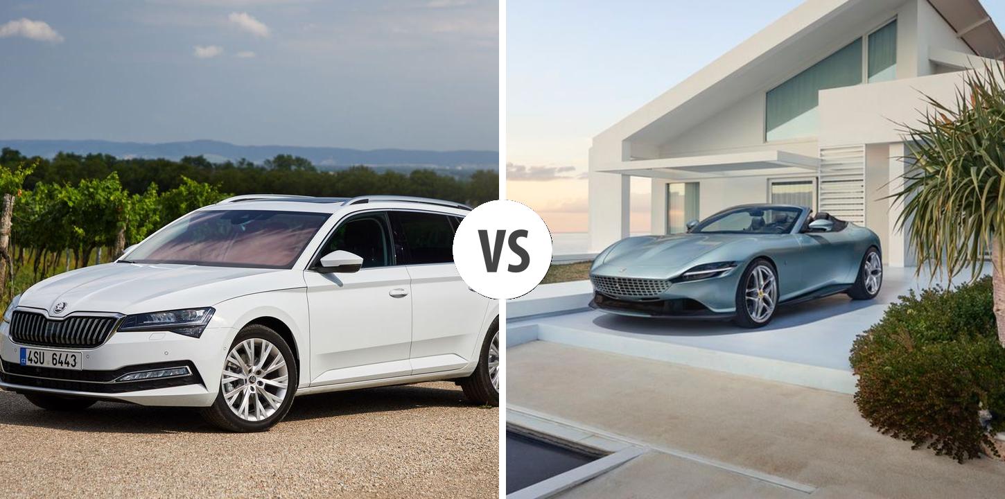 Skoda Superb Combi VS Ferrari Roma Cabrio – Vergleiche Preise, Leistung ...