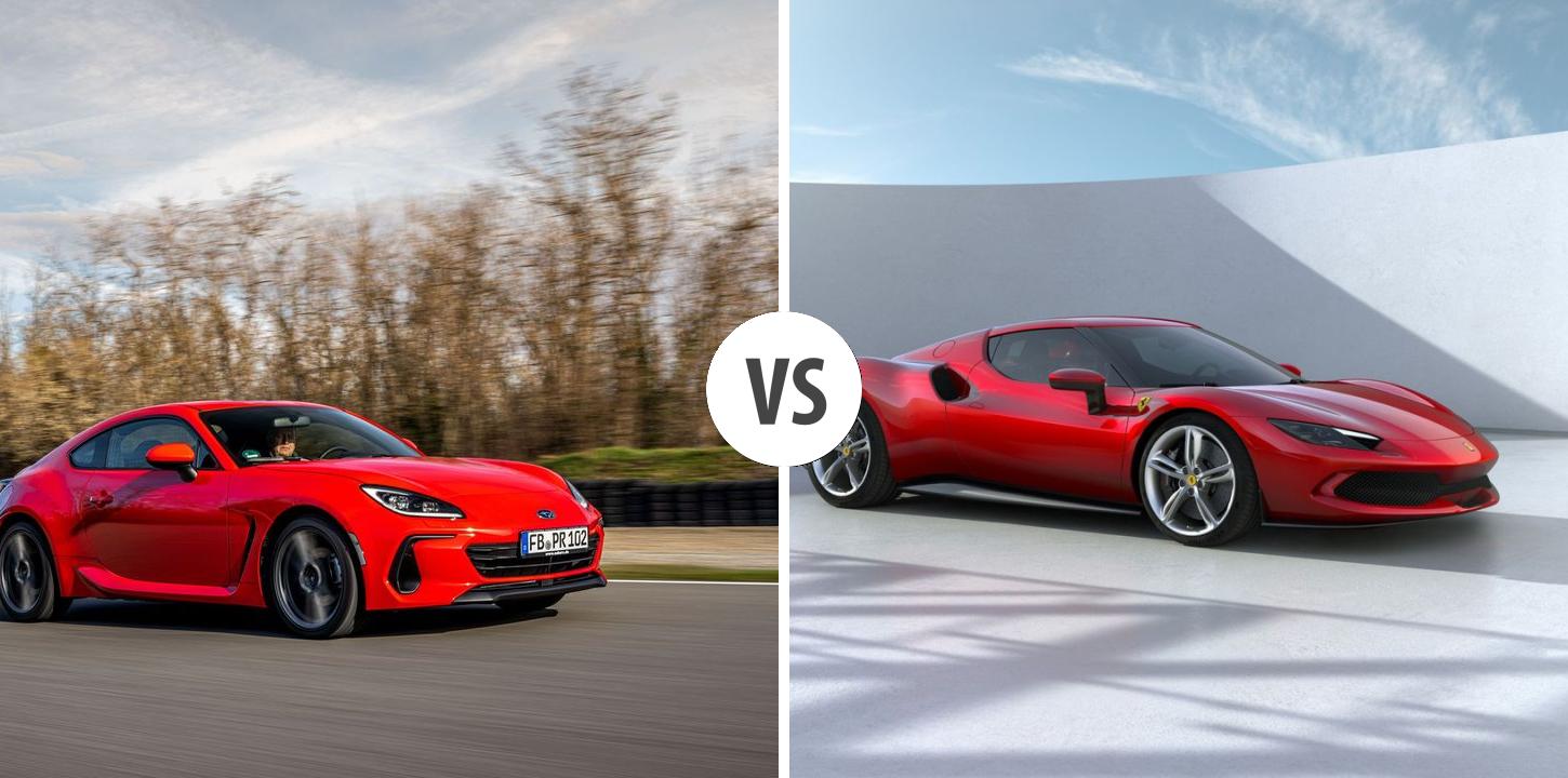 Subaru BRZ VS Ferrari 296 Coupé – Vergleiche Preise, Leistung ...