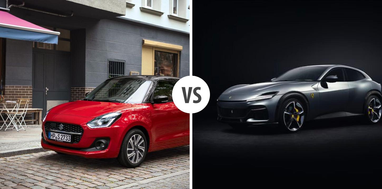 Suzuki Swift VS Ferrari Purosangue – Vergleiche Preise, Leistung ...