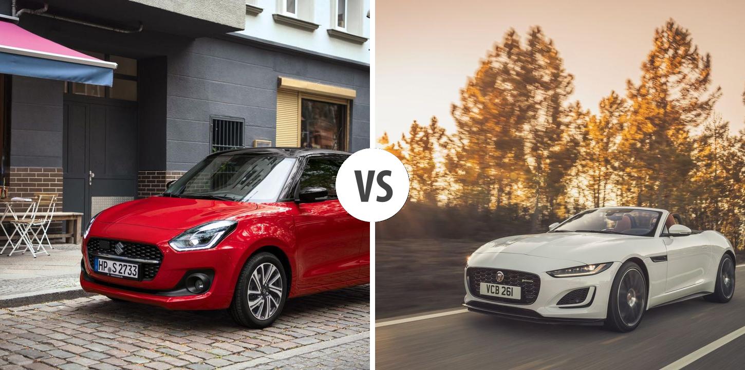 Suzuki Swift VS Jaguar F-Type Cabriolet Autovergleich | AUTOGOTT.DE