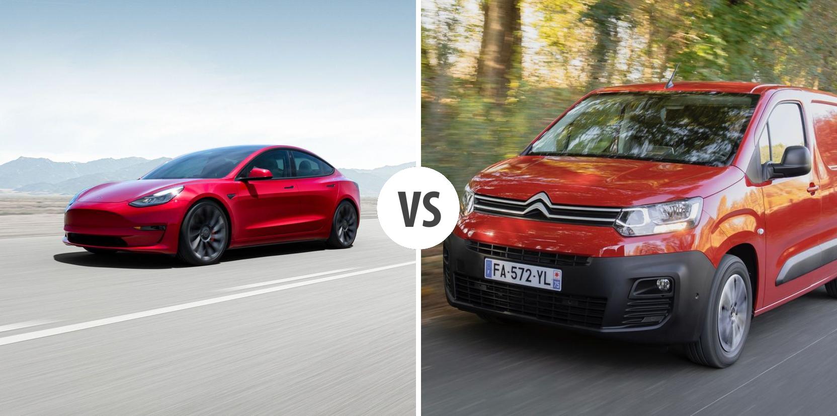 TESLA Model 3 VS Citroën Berlingo Kastenwagen – Vergleiche Preise ...