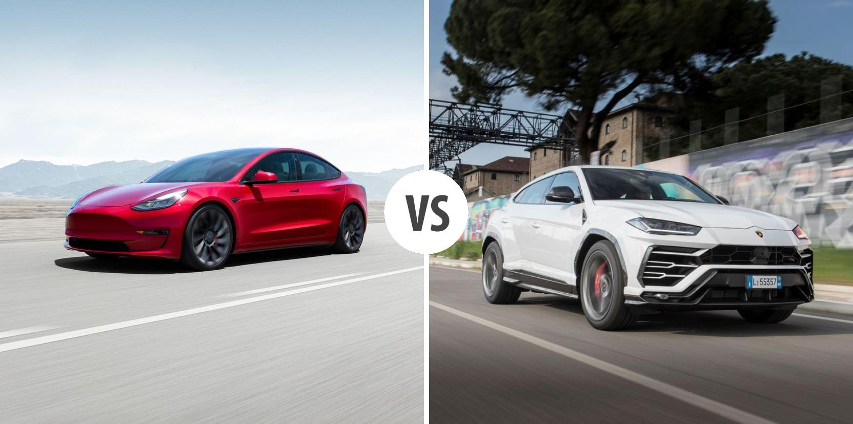 TESLA Model 3 VS Lamborghini Urus – Vergleiche Preise, Leistung ...