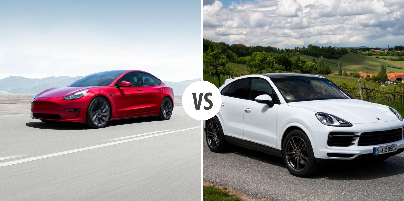 TESLA Model 3 VS Porsche Cayenne Coupé Autovergleich | AUTOGOTT.DE