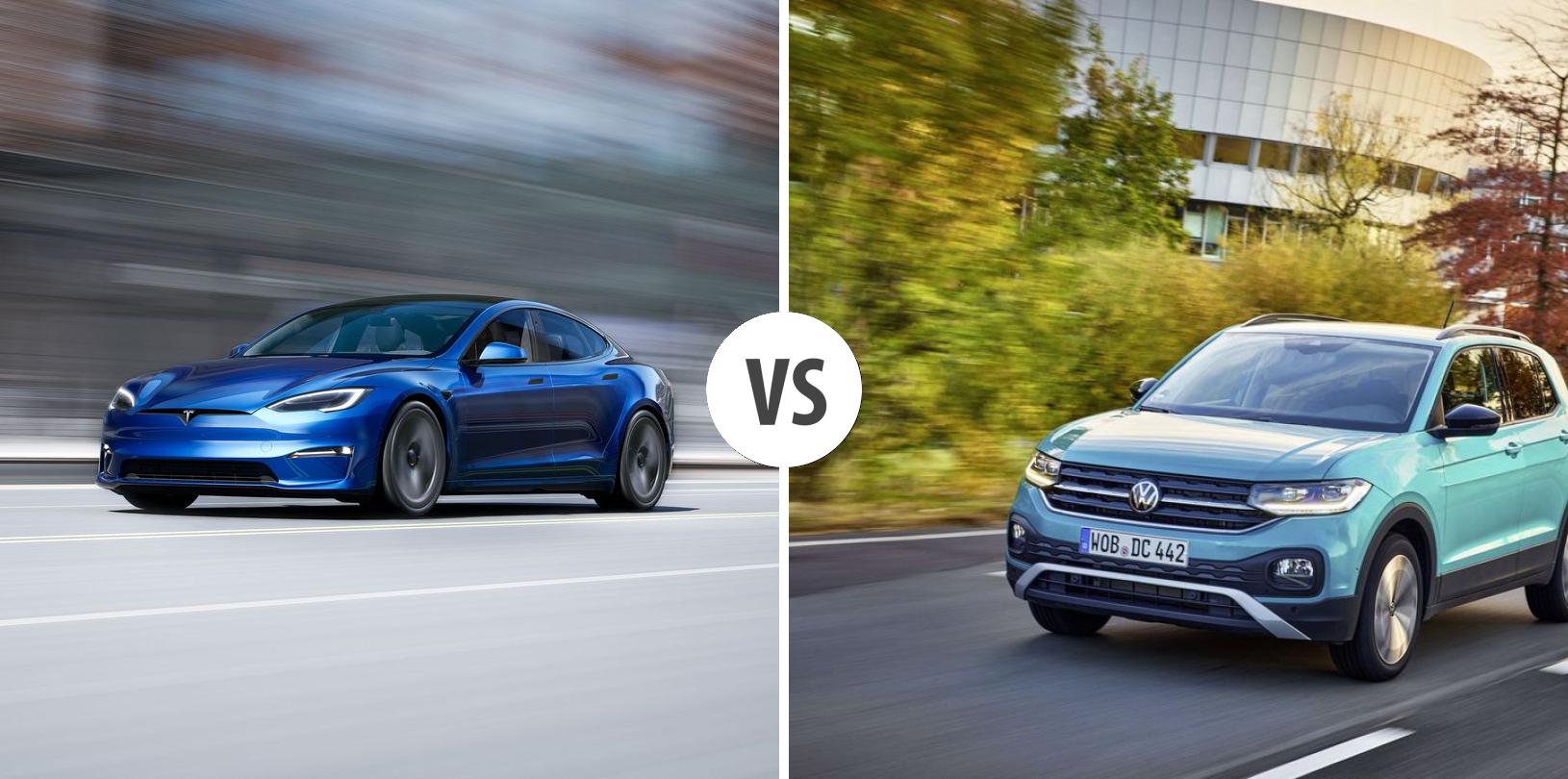 TESLA Model S VS Volkswagen T-Cross – Vergleiche Preise, Leistung ...