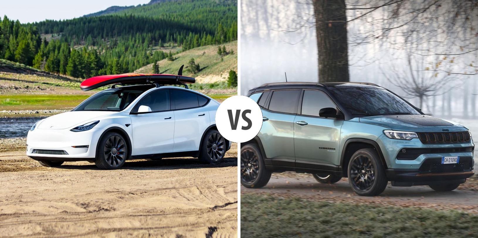 TESLA Model Y VS Jeep Compass – Vergleiche Preise, Leistung, Kofferraum ...