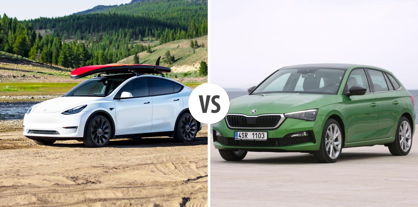 TESLA Model Y VS Skoda Scala – Vergleiche Preise, Leistung, Kofferraum ...