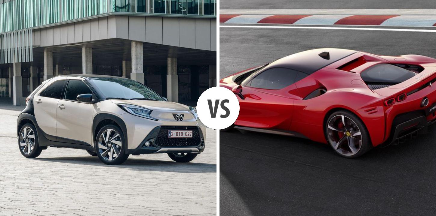 Toyota Aygo X VS Ferrari SF90 Coupe – Vergleiche Preise, Leistung ...
