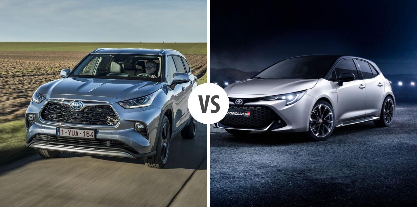 Toyota Highlander VS Toyota Corolla Autovergleich | AUTOGOTT.DE