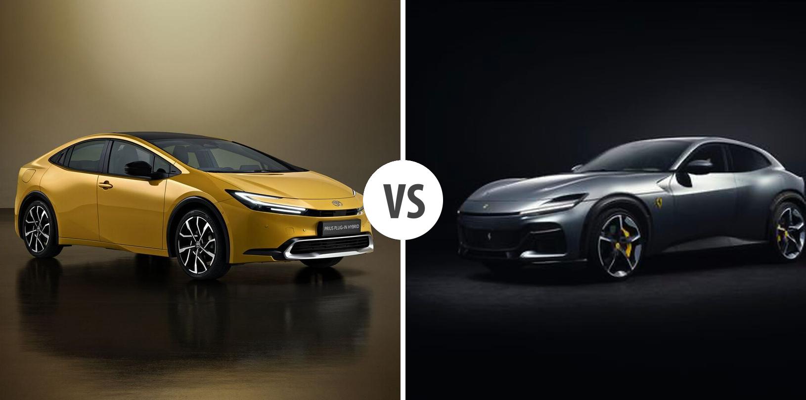Toyota Prius VS Ferrari Purosangue – Vergleiche Preise, Leistung ...