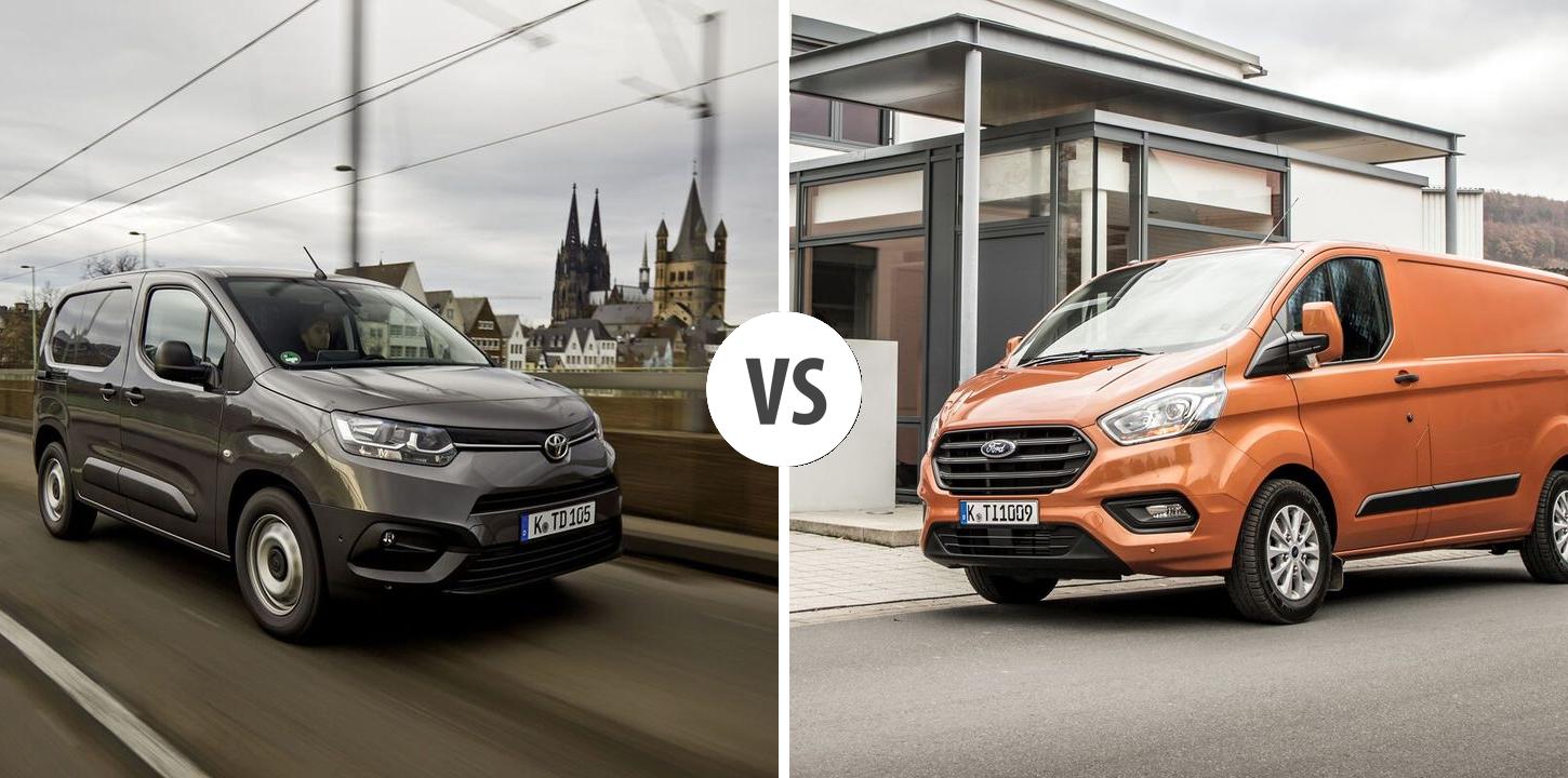 Toyota Proace City Verso L1 Elektro VS Ford Transit Custom Transporter ...