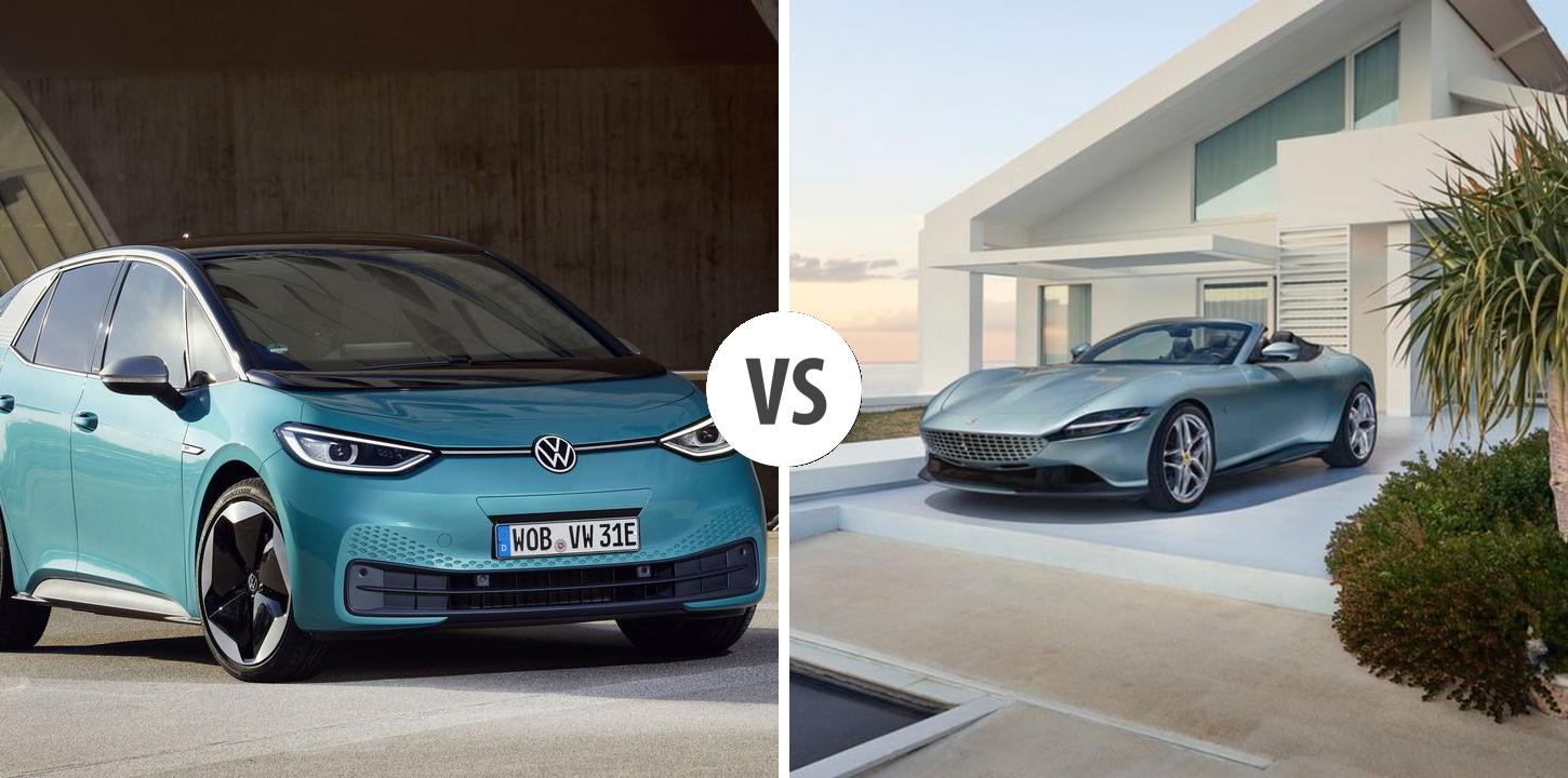 Volkswagen ID.3 VS Ferrari Roma Cabrio – Vergleiche Preise, Leistung ...