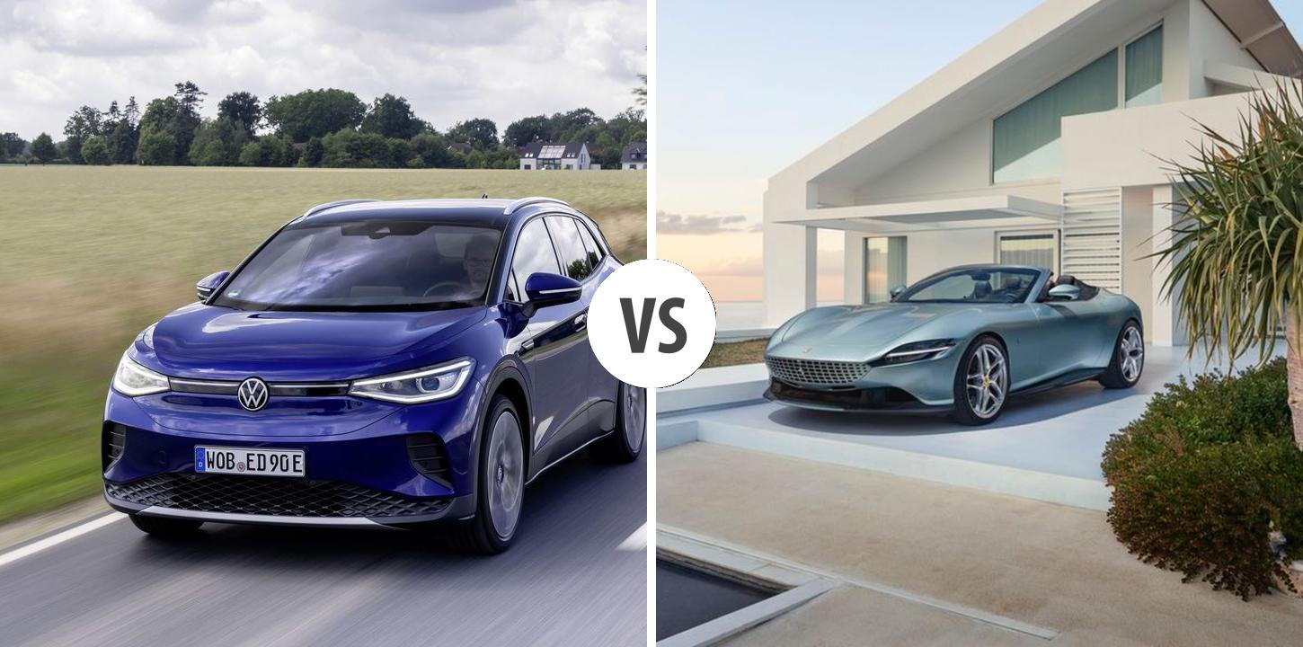 Volkswagen ID.4 VS Ferrari Roma Cabrio – Vergleiche Preise, Leistung ...