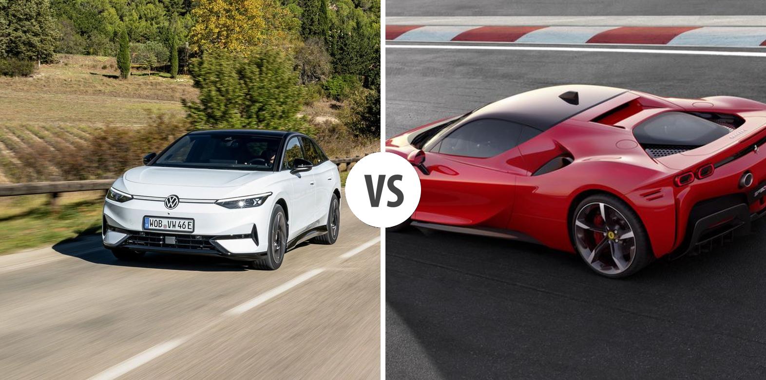 Volkswagen ID.7 VS Ferrari SF90 Coupe – Vergleiche Preise, Leistung ...
