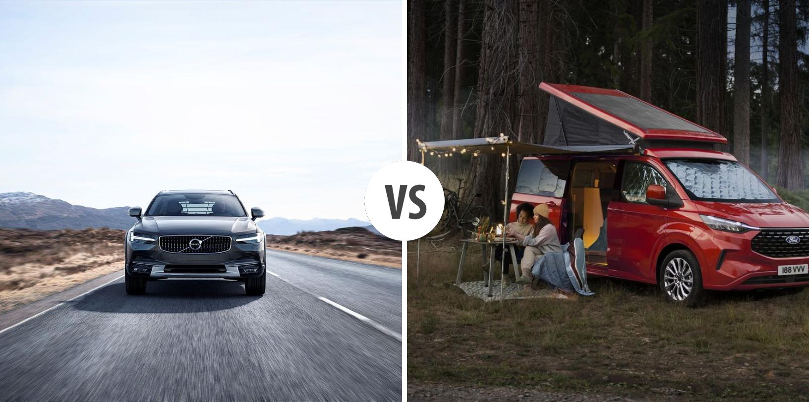 Volvo V90 Cross Country VS Ford Transit Custom Wohnmobil – Vergleiche ...